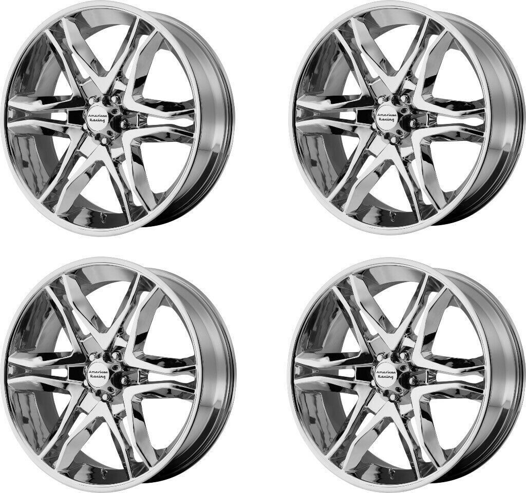 Set 4 American Racing AR893 Mainline 17x8 6x5.5 Chrome Wheels 17" 25mm ...