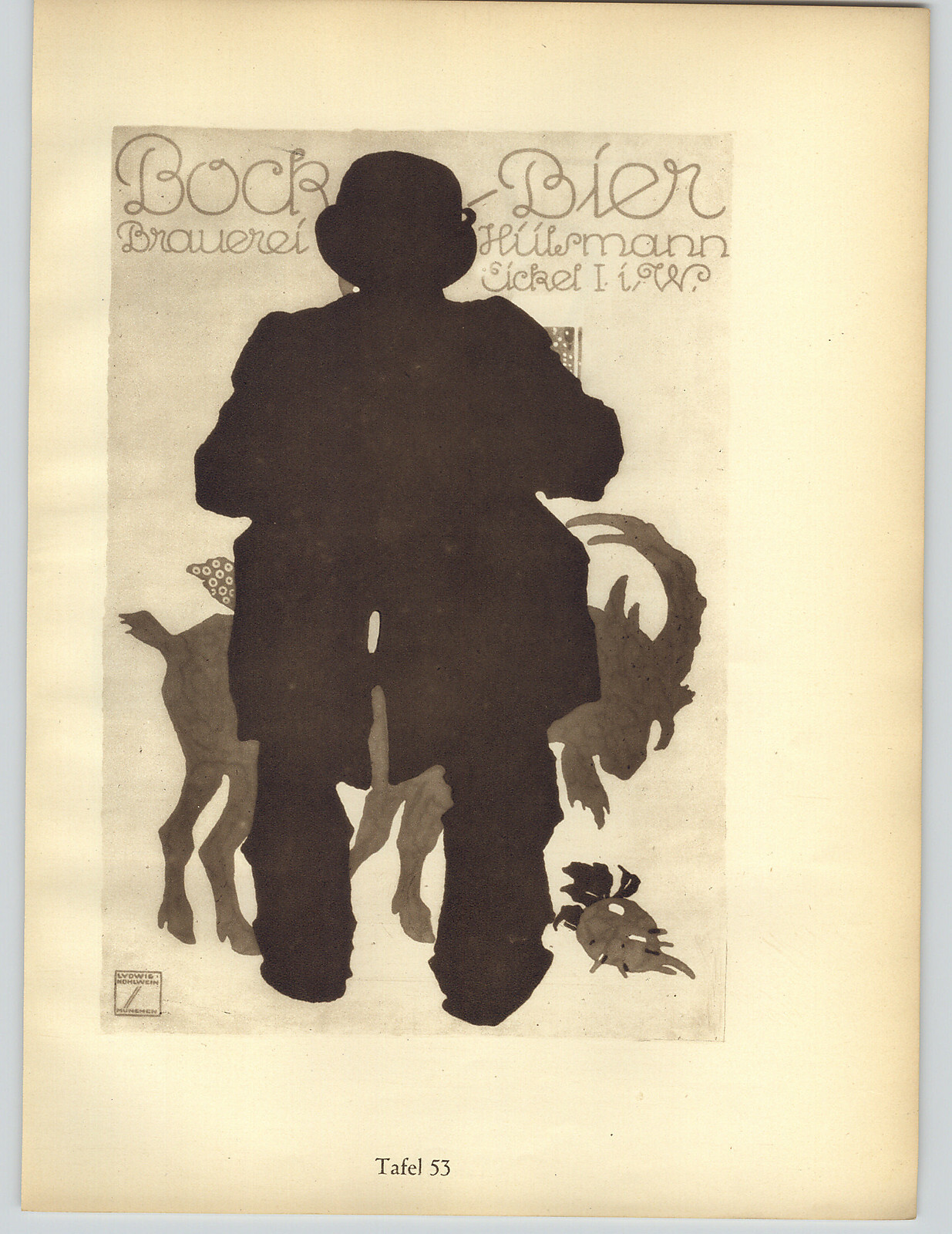 1926 Ludwig Hohlwein Munchen Bock Bier Beer Brauerei Hulsmann Poster ...