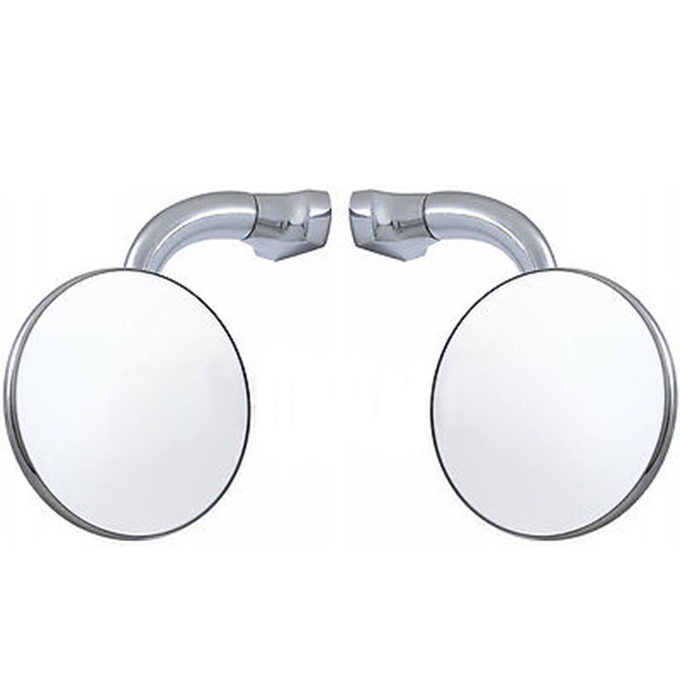 3" Chrome Curved Arm Peep Side Door Glass Mirror Outside Rear View Hot ...