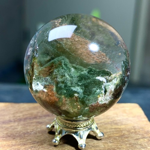 44G Natural Green Ghost Crystal Quartz Ball Crystal Sphere Mineral ...