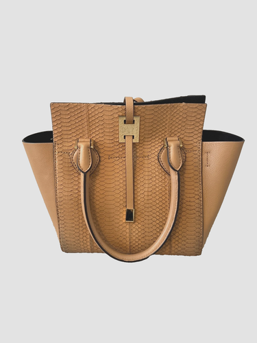 Michael Kors COLLECTION Miranda Snakeskin Exotic Leather Handbag Beige ...