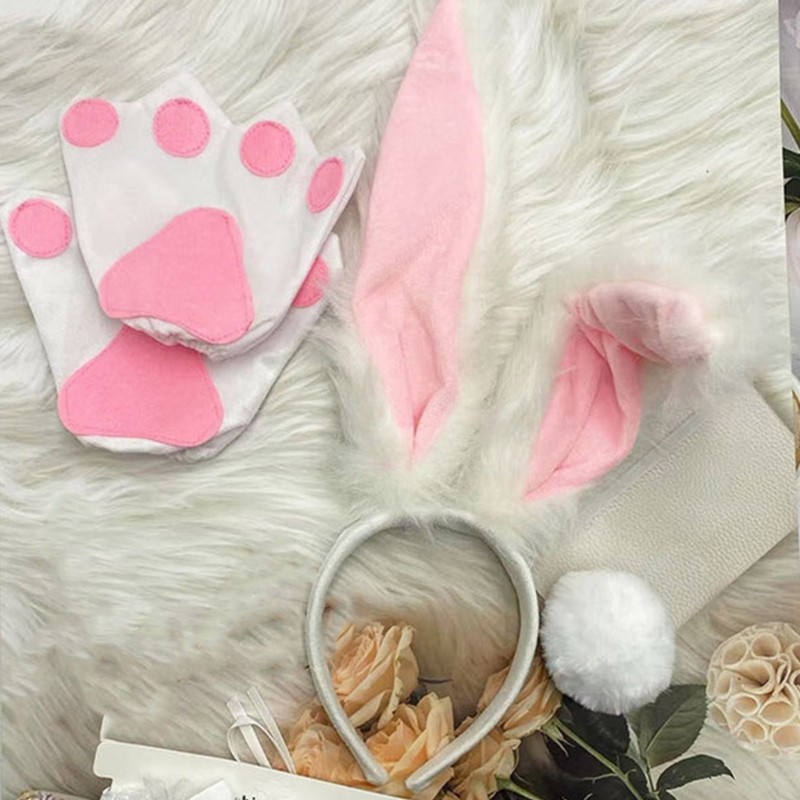 6/7Pcs Easter Bunnies Costume Accessories Halloween Cosplay Costume for ...