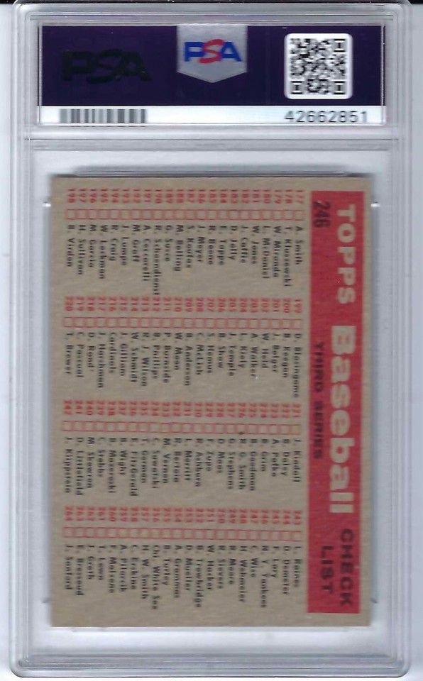 1958 Topps Yankees Team Checklist Card # 246 Mickey Mantle PSA 8 | eBay