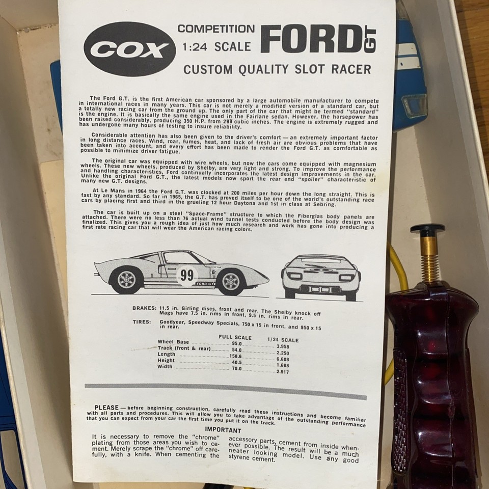 Estate Buy Cox 1/24 Scale Ford GT Slot Car with Original Box With ...