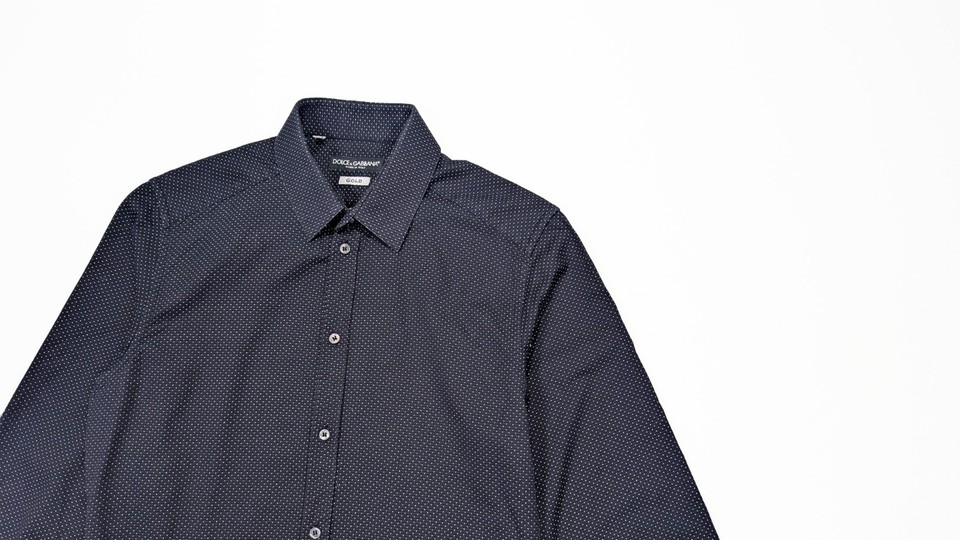 Dolce & Gabbana Gold Micro Dot Long Sleeve Button Up Shirt Size 39 15 1 ...