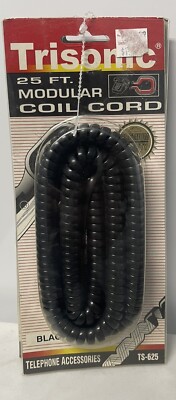 Trisonic TS-625 25 Ft. Modular Coil Hand Held Land Line Phone Cord ...