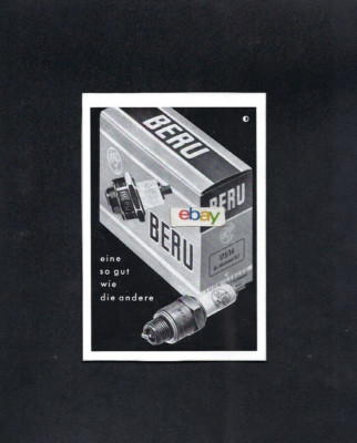 BERU SPARK PLUGS GERMANY 1960 EINE SO GUT WIE DIE ANDERE AD | eBay