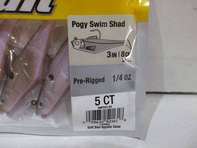 Berkley PowerBait 3" Pogy Swim Shad Pre-rigged 5 Ct for sale online | eBay