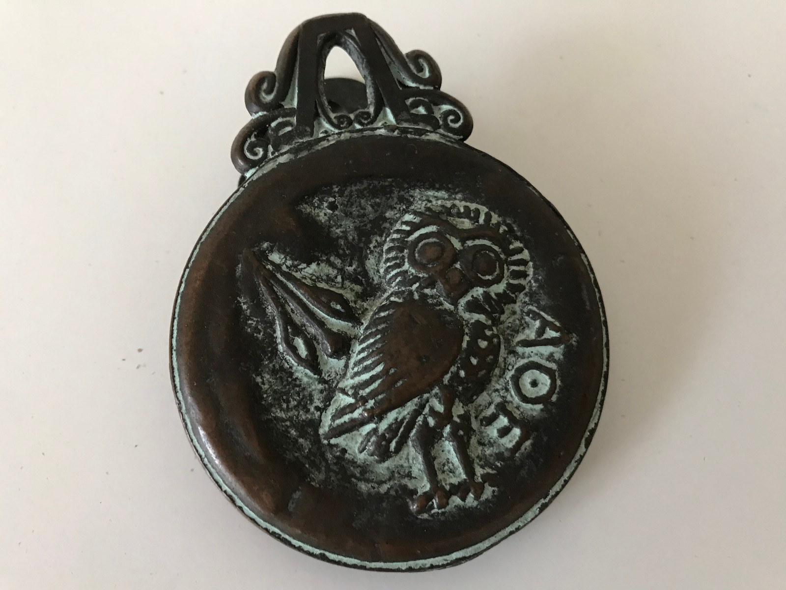 Vintage AOE Alpha Omega Sorority Owl Paper Letter Clip Clamp Parthenon ...