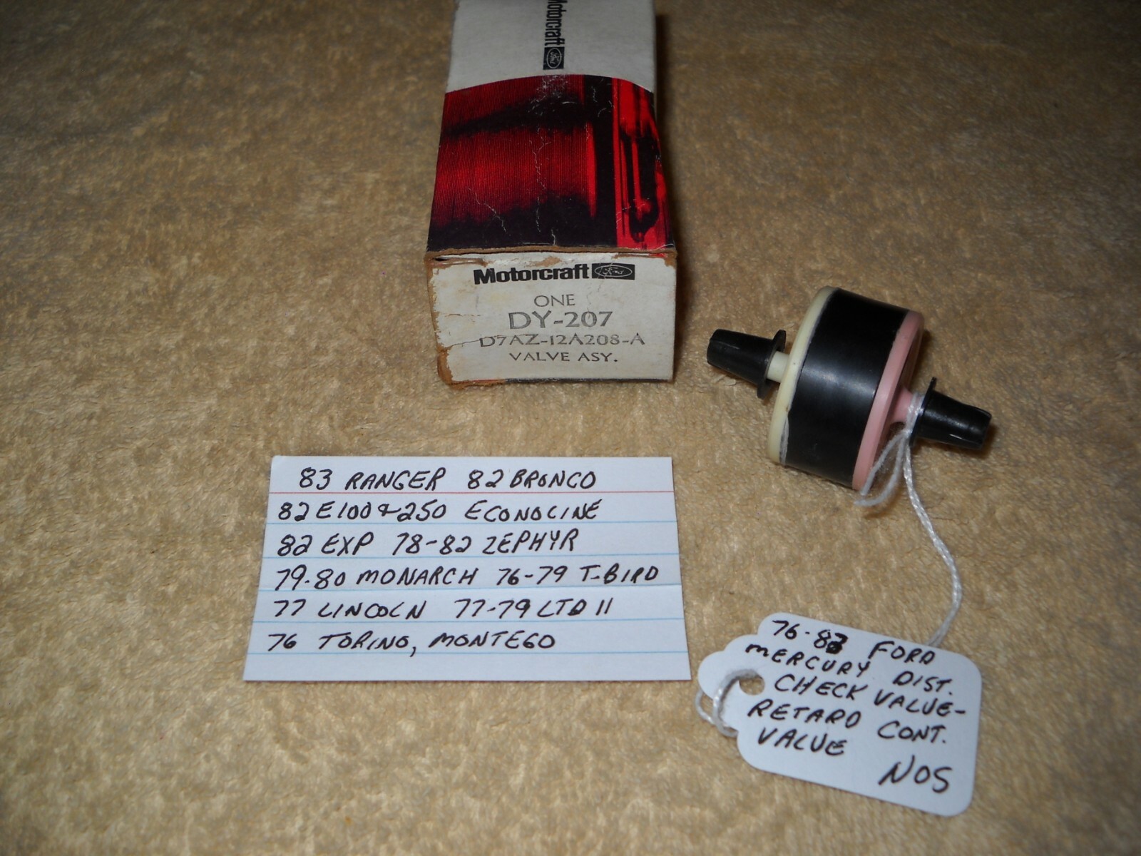 NOS New Genuine 76-83 Ford Linc Mercury Distributer Check Valve Retard ...