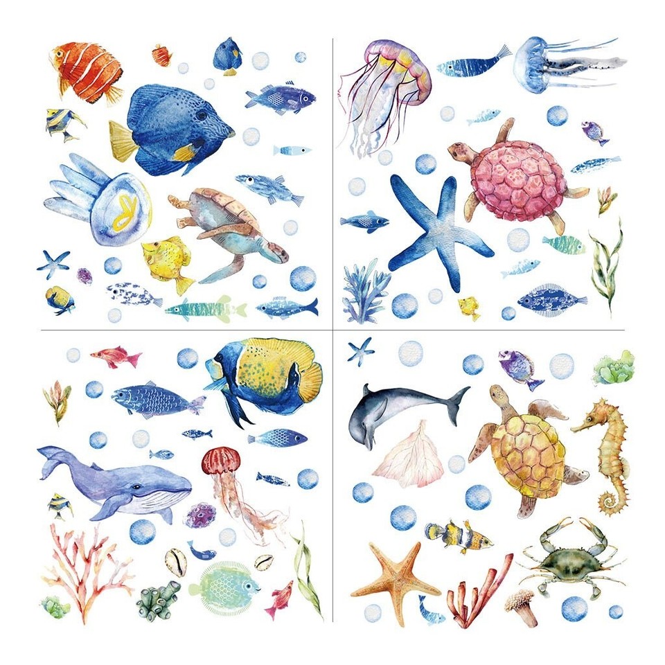 Under the Sea Wall Stickers Ocean Word Decals Kids Boys Girls Nursery ...