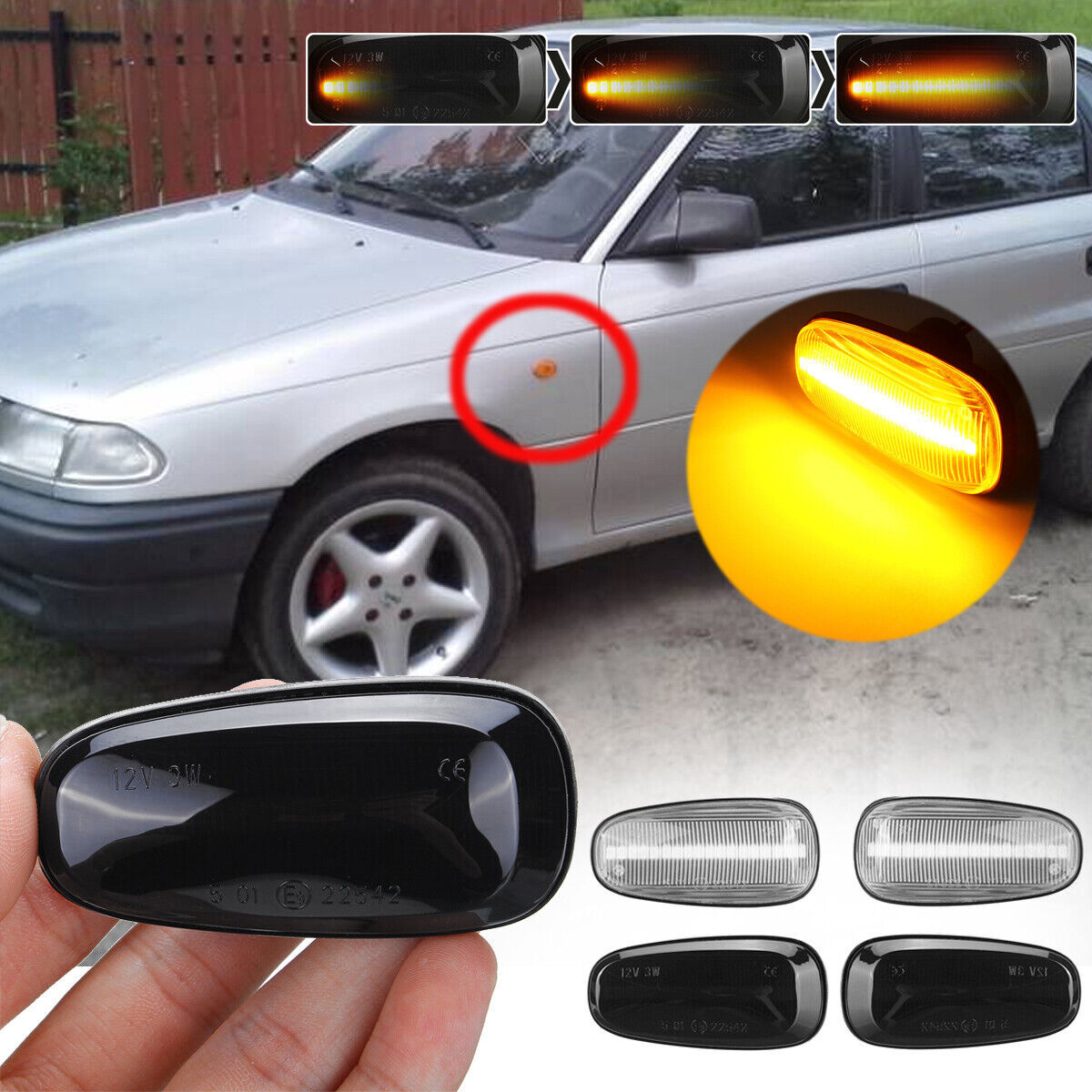 2x For Holden Commodore VY 1 & 2 VZ Dynamic LED Side Indicator Repeater ...