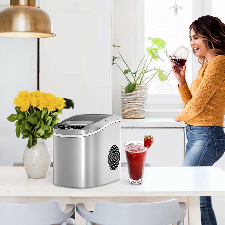 Countertop Portable Ice Maker Machine with Scoop and Basket 26lbs in ...