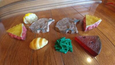 Rubber Play Food Steak Pie Potato Beans Lot EUC Pretend Fake Prop ...