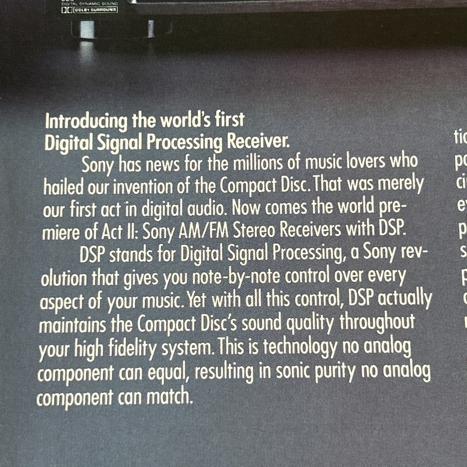 1990 Sony Digital Signal Processing Receiver STR-D2010 90s Vintage DSP ...