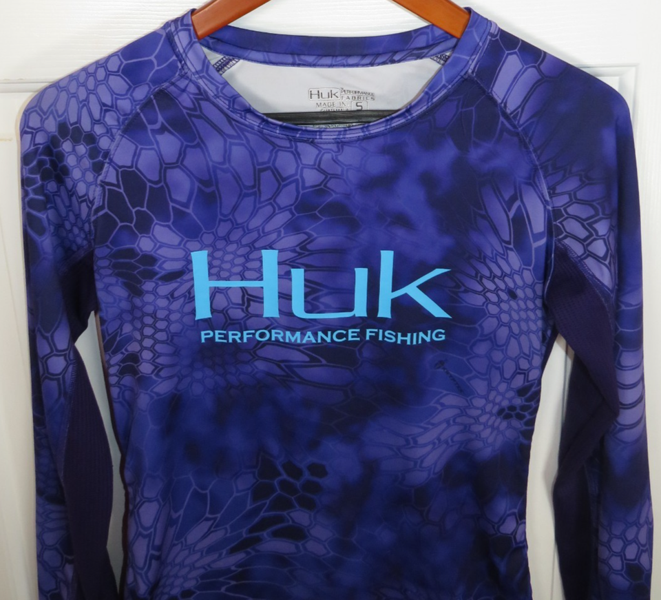 Huk Women's Kryptek Icon Tech Shirt Performance Fishing Purple Sz SMALL ...