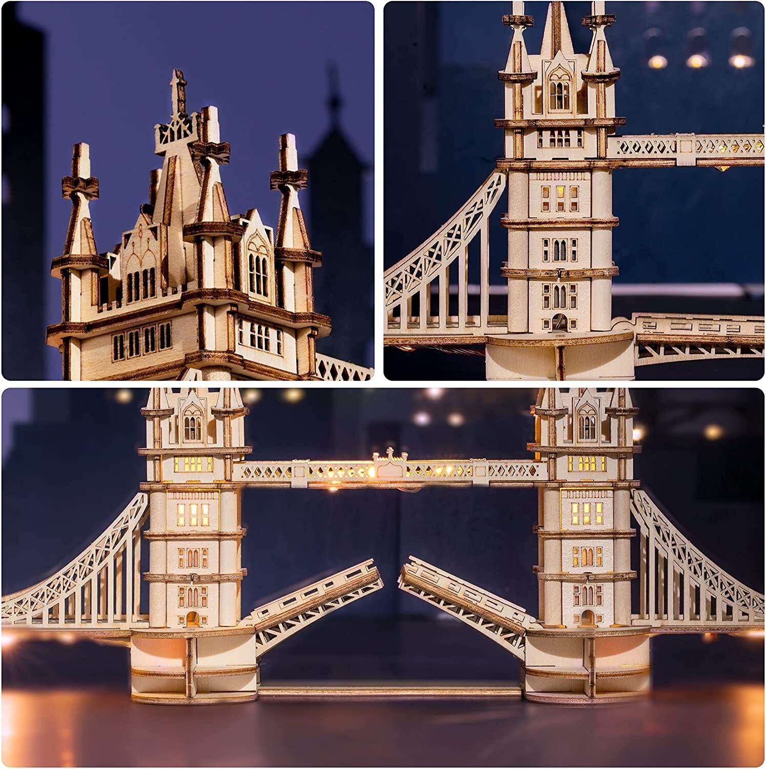 Rolife London Tower Bridge Model Kit 3D Wooden Puzzle Building Set ...