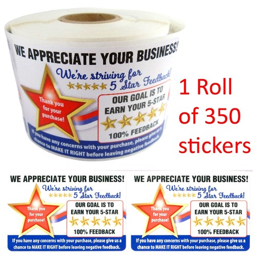 1 Roll of 350 eBay Thank You for Your Purchase Shipping Labels Stickers ...