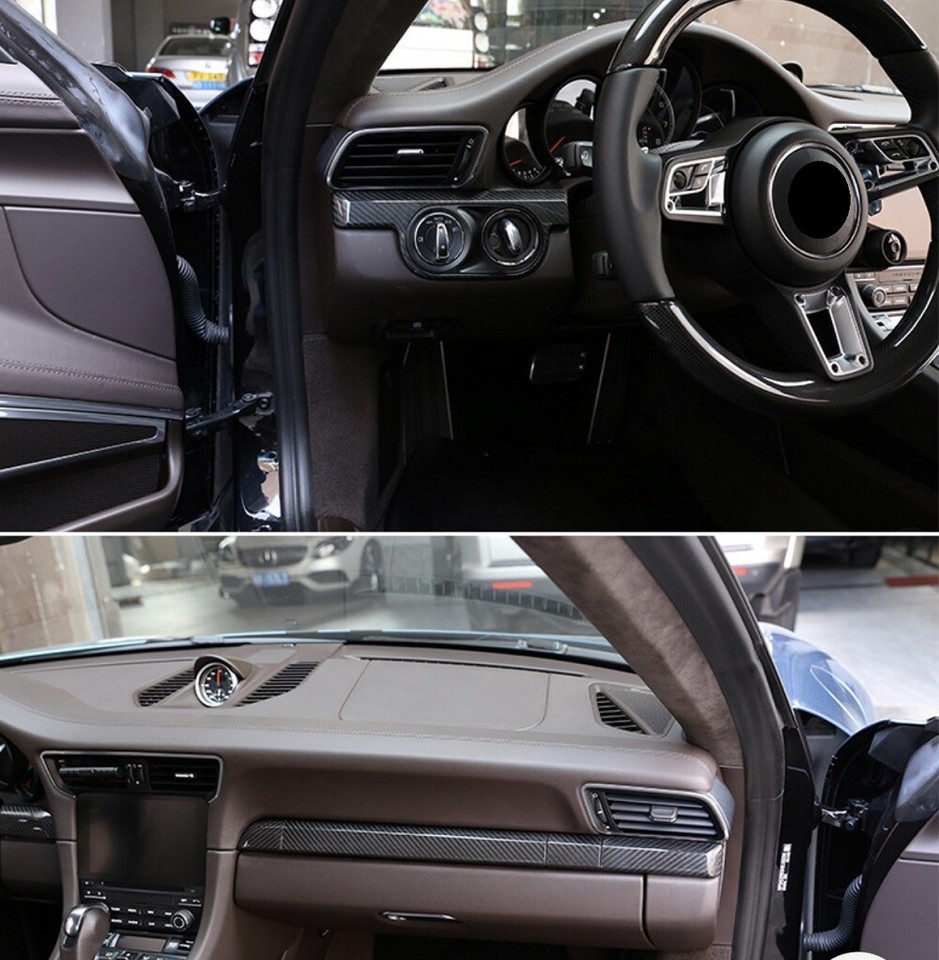 6pcs Carbon Fiber Dashboard Panel Cover Trim For Porsche 718 Boxster ...