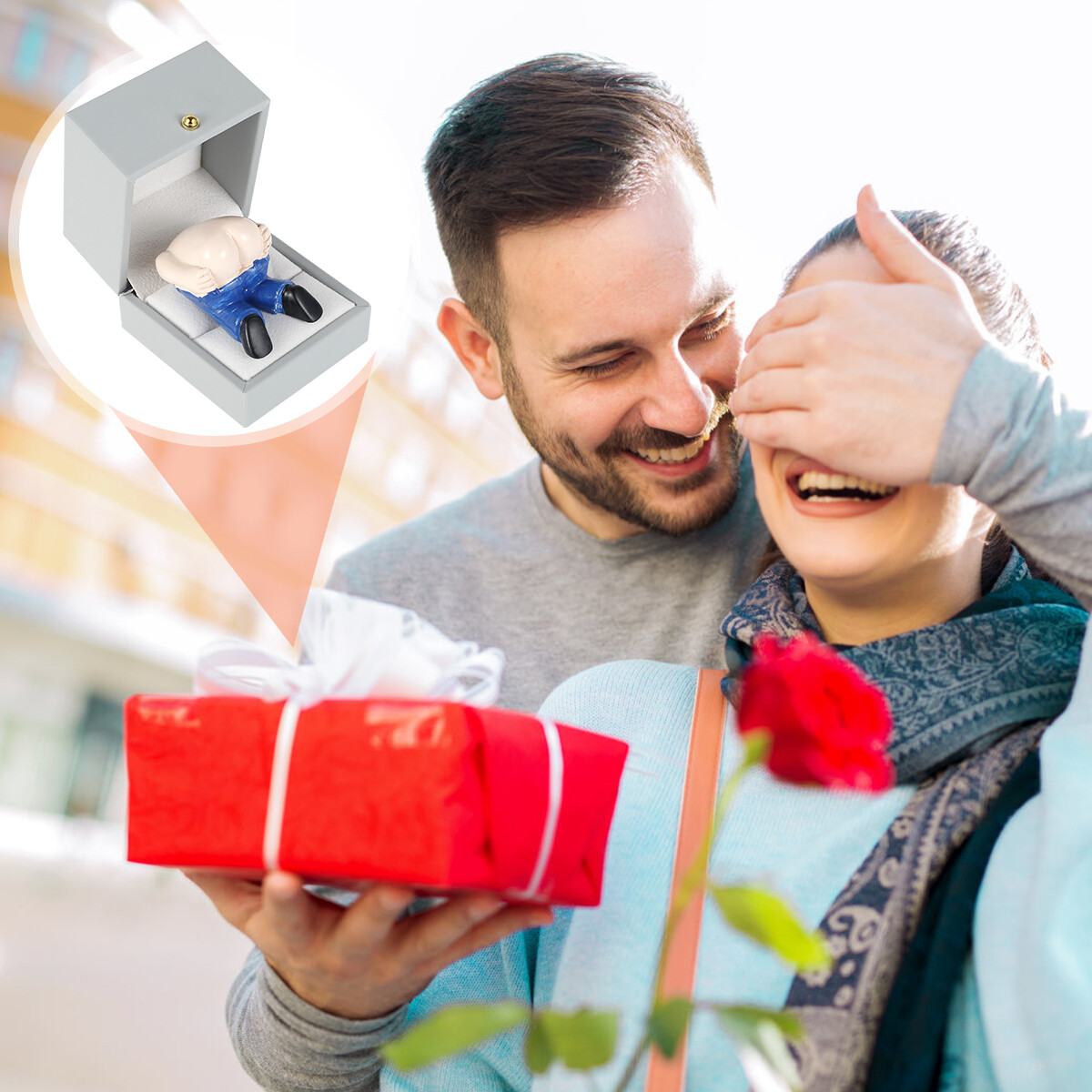 Fun Ring Box with Prank Butt Toy Resin Jewellery Box Durable Ring Box ...