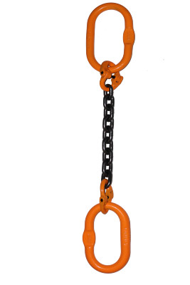 Lifting Rigging 5/8" x 15' ft Grade 100 Single Leg Oblong Chain Sling w ...