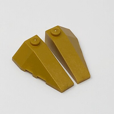 43710 43711 LEGO Parts Wedge 4x2 Triple Right & Left PEARL GOLD (1 Pair ...
