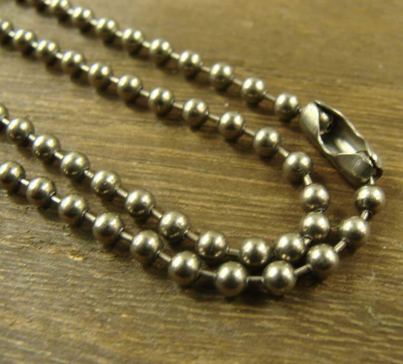 27.56" Pure Titanium Anti-allergy Necklace Ti 3mm Military Army Ball ...