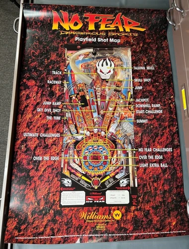 No Fear Poster New PROMO Williams Pinball Machine Philippines | Ubuy