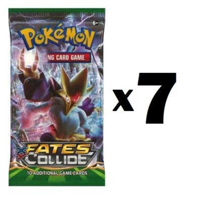 Fates Collide Booster Packs Lot Of 7 Pokémon Packs | Brand New Factory ...