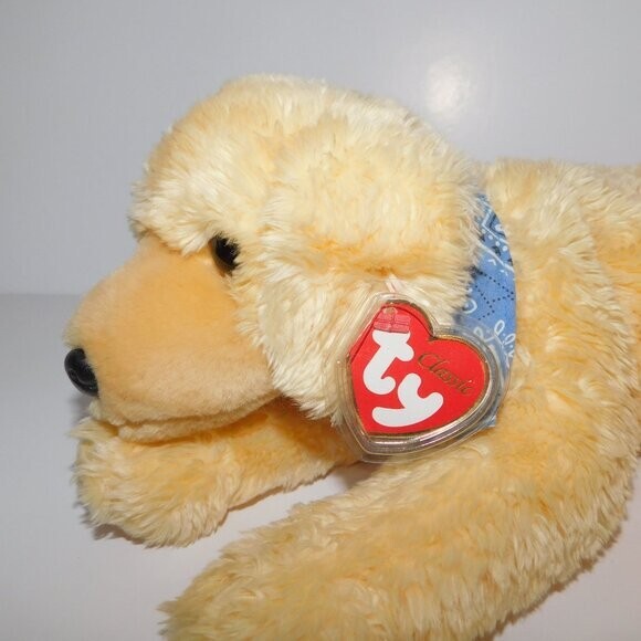 VTG 2002 Ty Classic 13" Plush Yellow Lab / Golden Retriever SUPERDOG ...