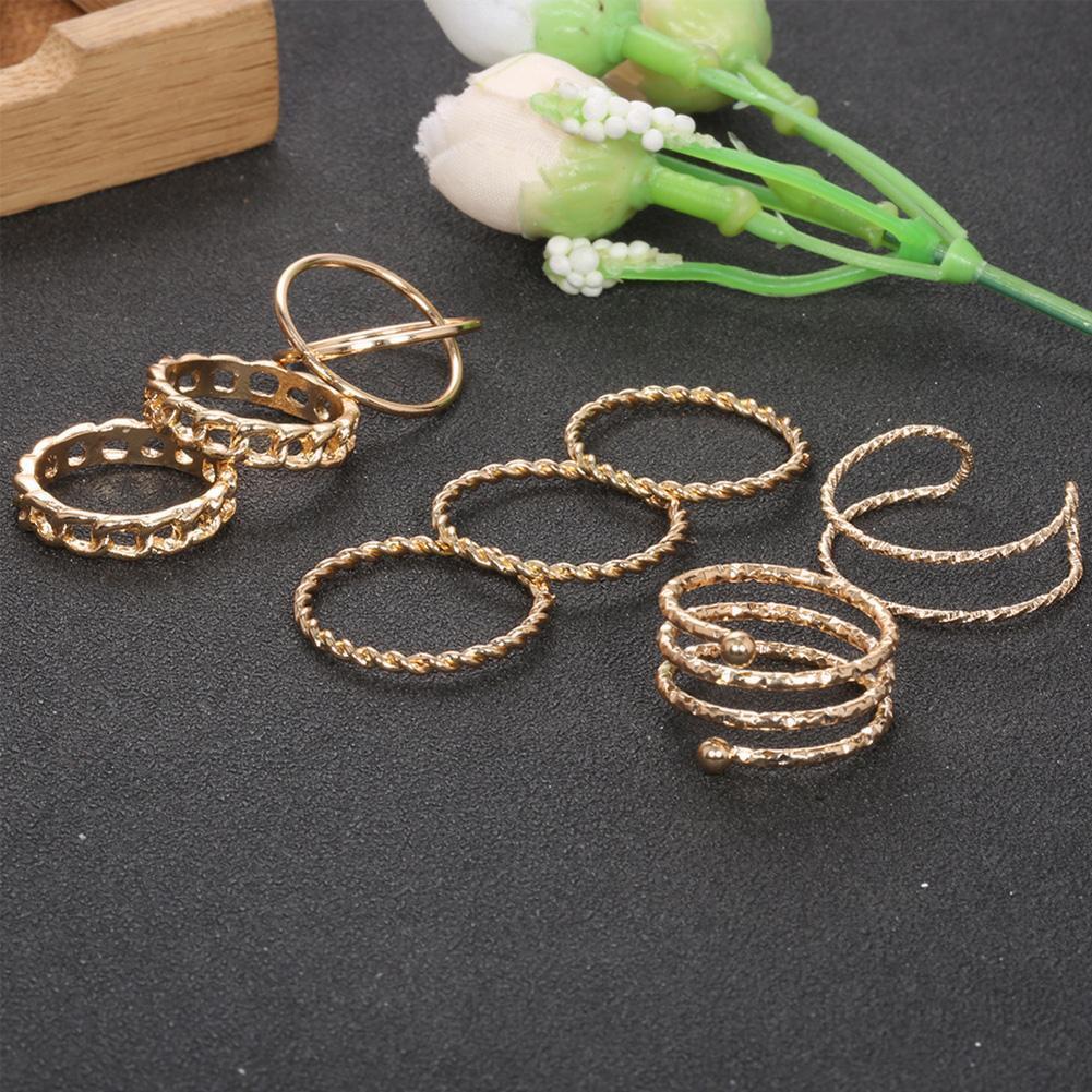 8pcs Gold Hollow Rings Simple Knuckle Ring Charming Women Wedding Jewelry Gift | eBay
