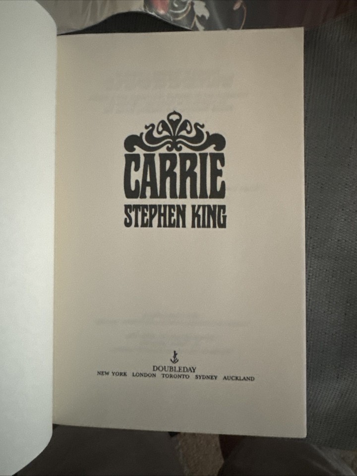 Carrie by Stephen King Doubleday Hardcover Book Club First Edition 1974 ...