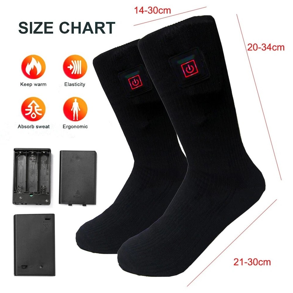 Heating Warm Heated Socks Electric Winter Men Women Unisex Thermal Feet ...
