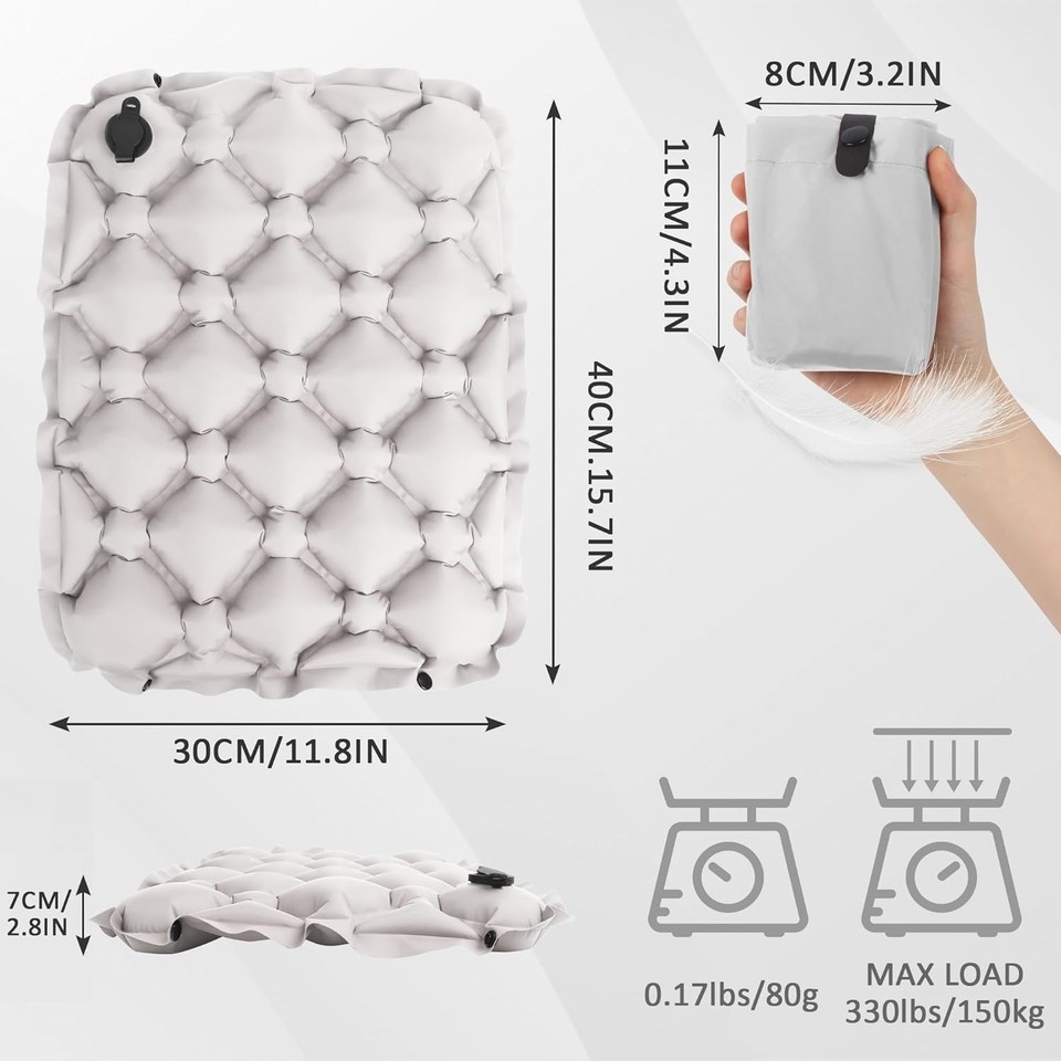 Inflatable Air Seat Cushion, Portable Travel Pressure Relief Pad for ...