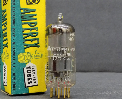 Nice Strong Testing 1959 Amperex 6922 "D" Getter/Gold Pin Vacuum Tube ...