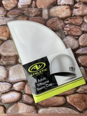 Athletic Works Adult Size Silicone Swim Cap White NEW Men Women | eBay