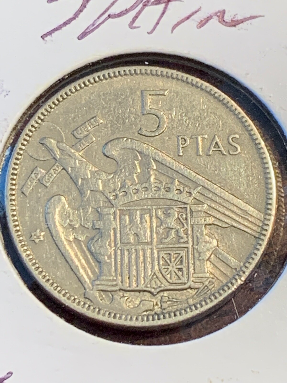 Spain 1957 5 PTAS Coin - In flip and free shipping - 01 | eBay