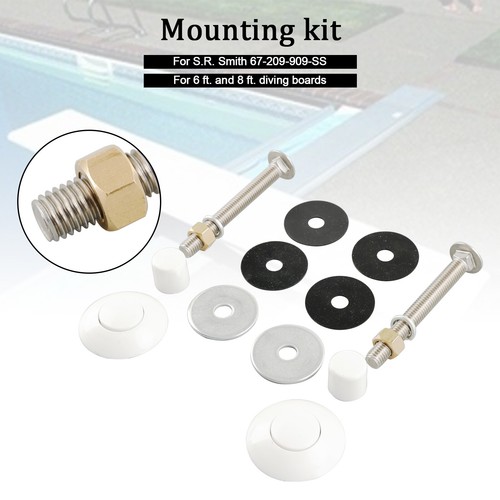 White Diving Board Mount kit 67-209-909-SS 5-1/2"Bolts 1-1/4&2"f/w | eBay