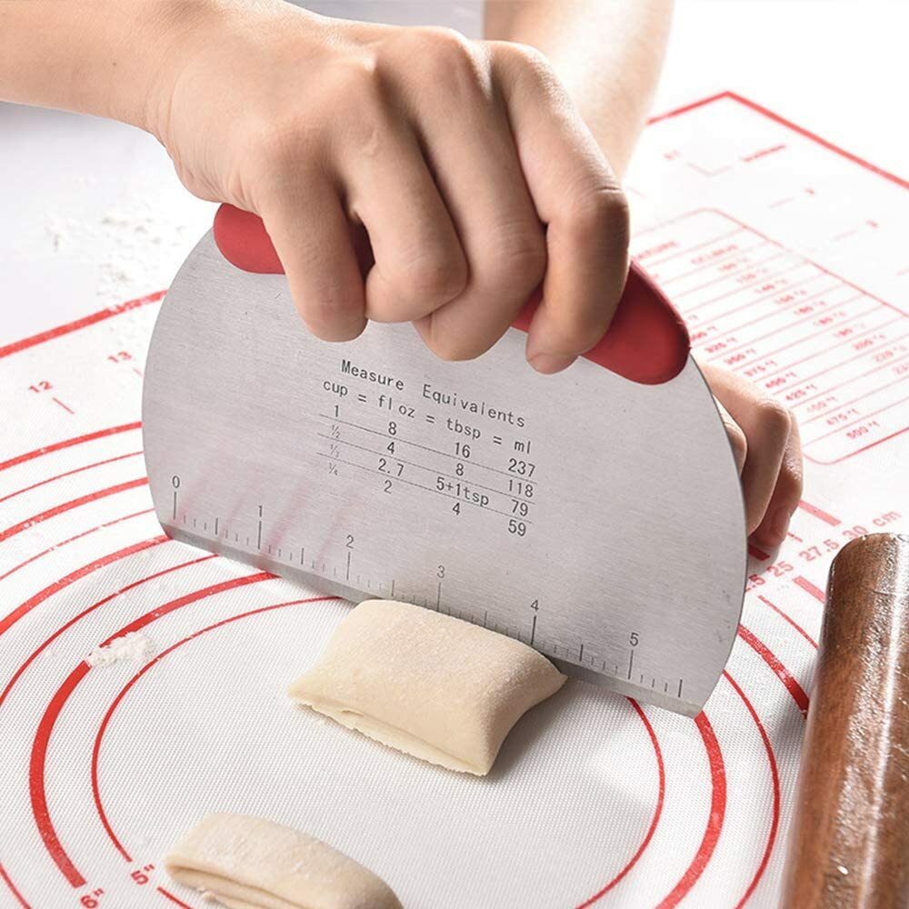 Dough Scraper and Chopper Stainless Steel, Bench Scraper, Bread Scraper ...