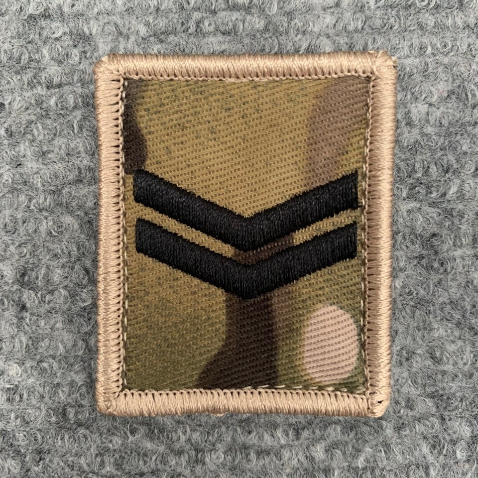 British Army Style Multicam MTP Rank Patch Hook & Loop Back, Lcpl, Cpl ...