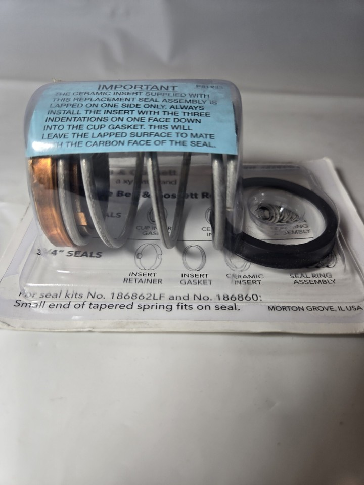 Bell & Gossett Xylem Brand 186862LF Seal Kit Genuine Replacement Parts ...
