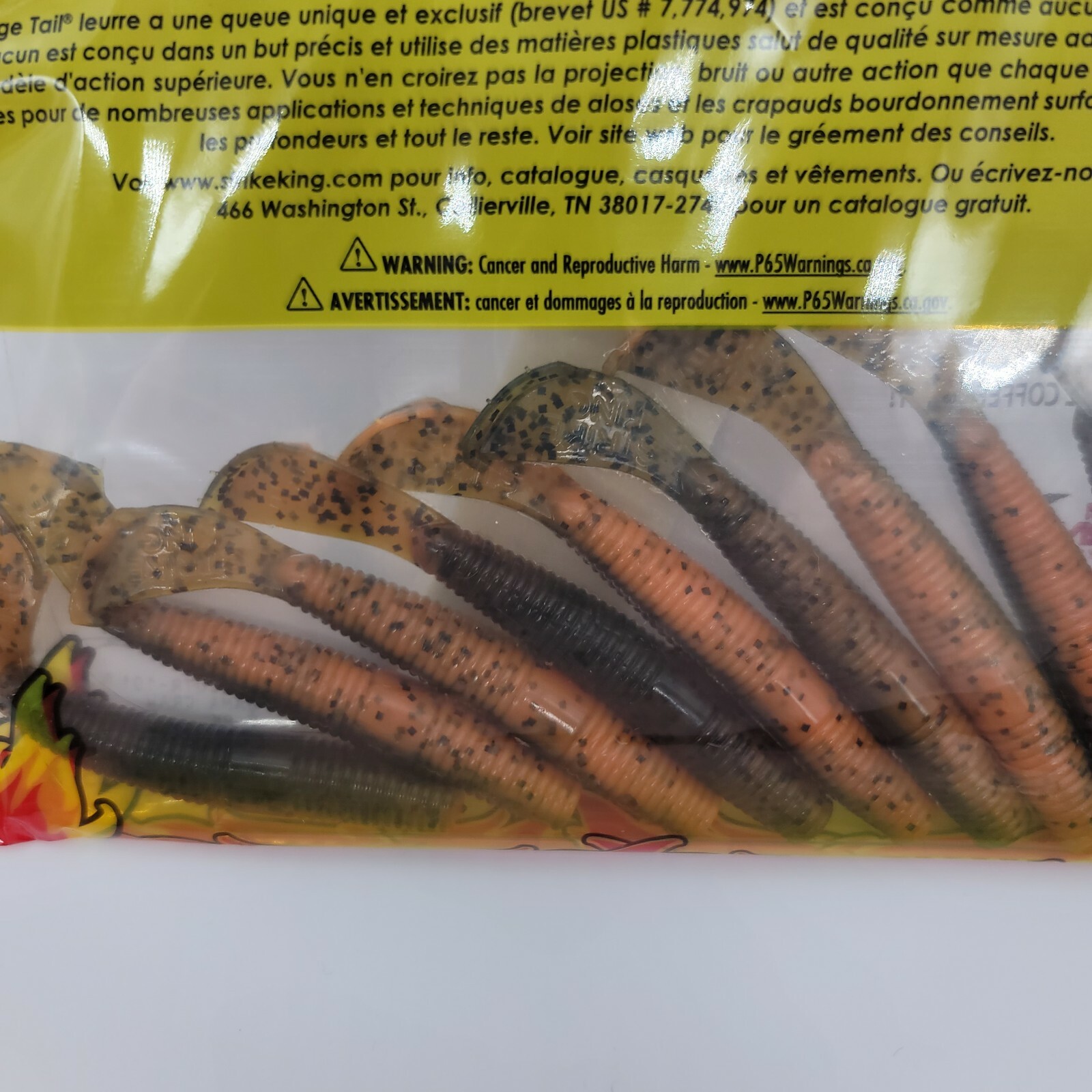 Strike King Rage 3" Ned Cut-R Worm Bama Craw Color 9pk w/ Coffee Scent ...