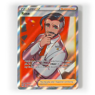 Pokemon - Rose - 189/189 - SWSH Darkness Ablaze - Full Art Trainer Card ...