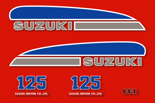 SUZUKI TS 125 Rouge - Kit déco Sticker decals - 1974 | eBay