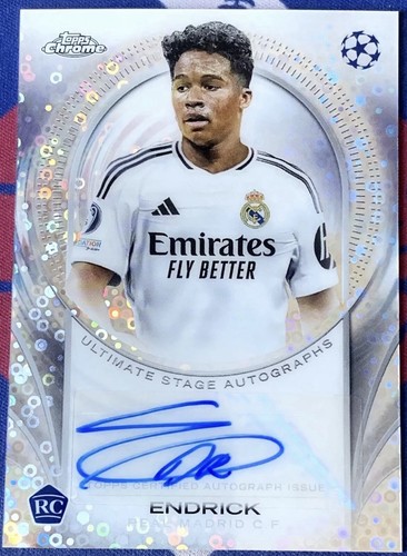2024/25 Topps UEFA Endrick RC Ultimate Stage Chrome Auto SSP Card Real ...