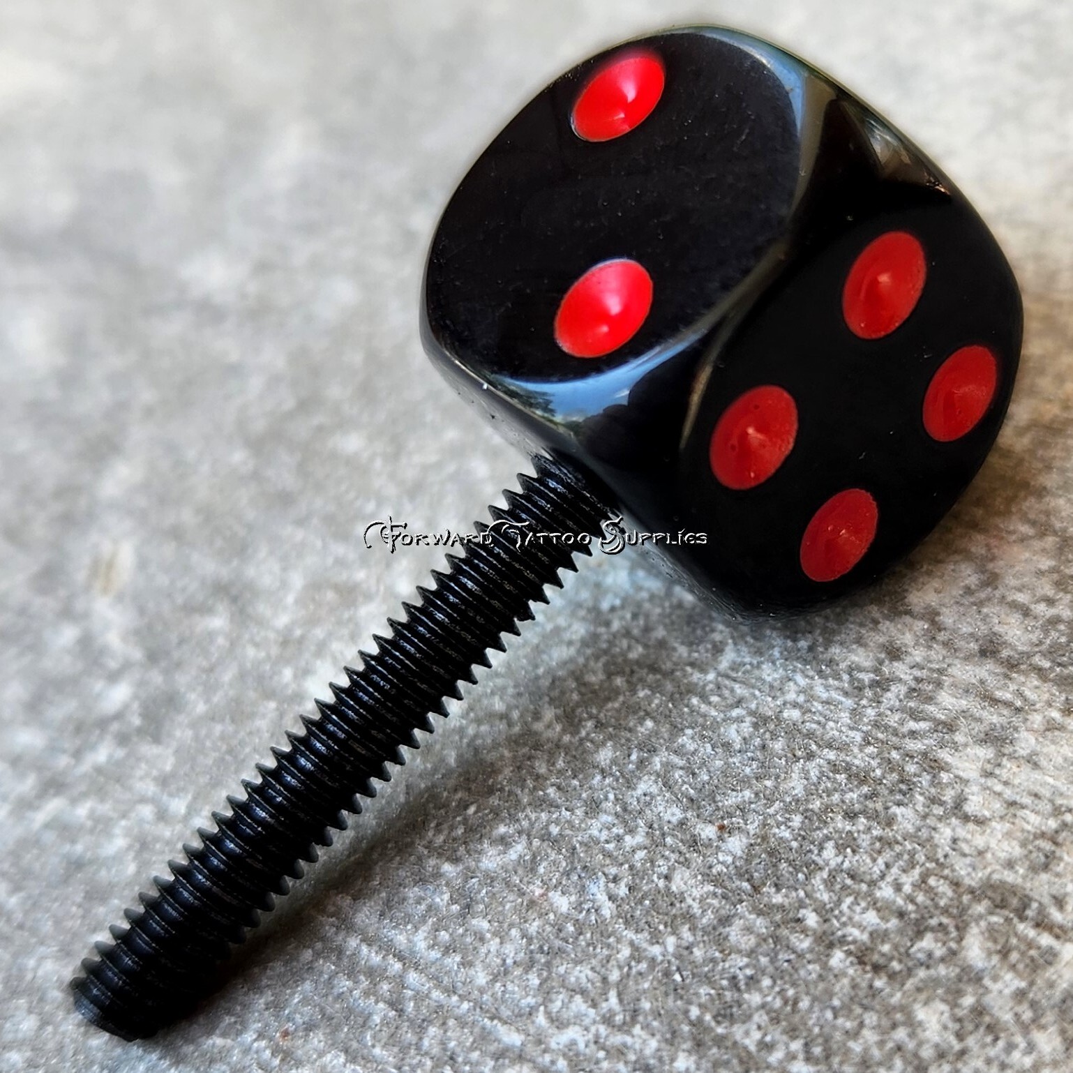 1 Tattoo Machine 8-32 American Thread Contact Screw Black Neon Red Dice ...