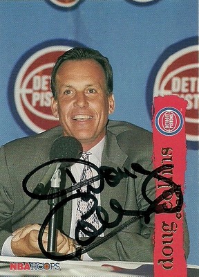 Doug Collins Signed Autograph 1995-96 NBA Hoops Detroit Pistons Card ...