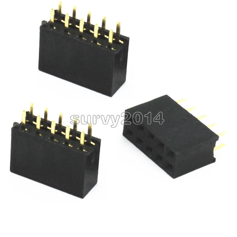 20PCS 2.54mm 2x5 10Pin Double Row Female Straight Header Pitch Socket ...