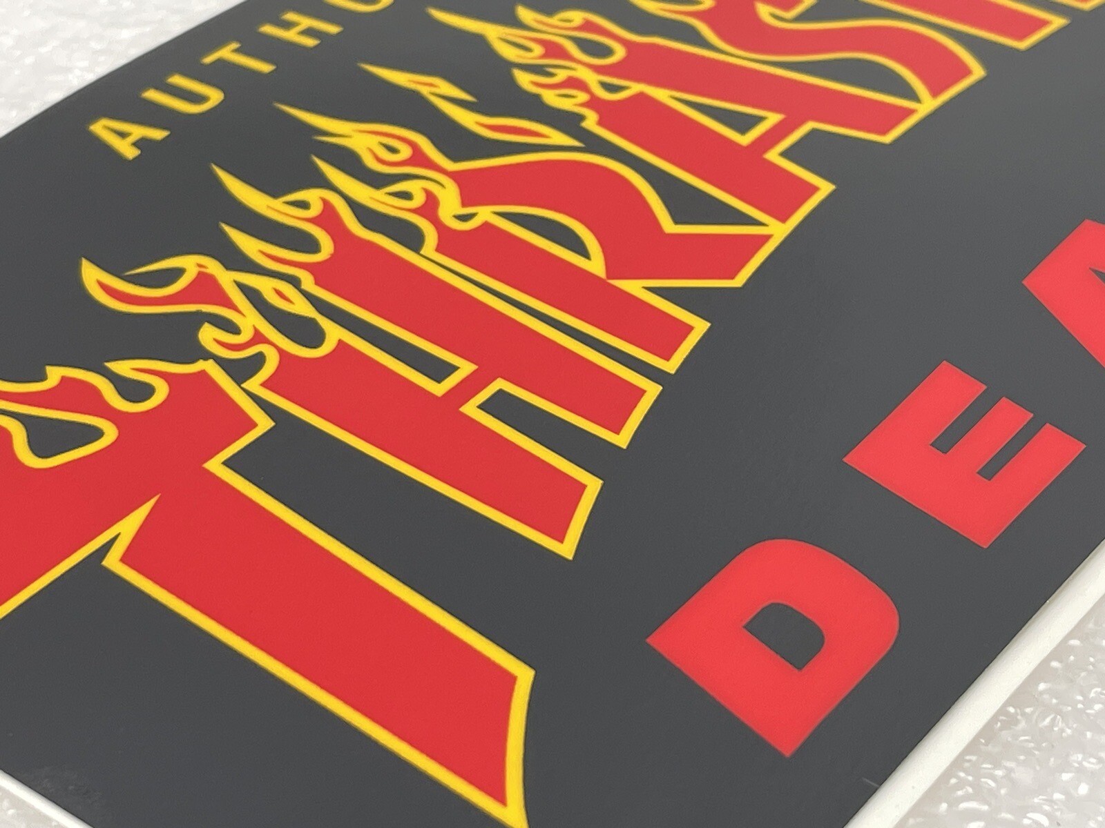 90's THRASHER MAGAZINE DEALER INSIDE WINDOW STICKER SKATEBOARD FLAMES 9 ...