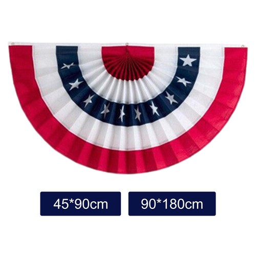 USA Pleated Fan Flag Half Fan Banner Flag Bunting Patriotic Holiday ...
